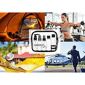 ABIRDAY Travel Size Bottles Containers for Toiletries with Toiletry Bag Kit for Liquids, Leak-Proof & TSA Approved Carry-on for Airplane - Women/Men