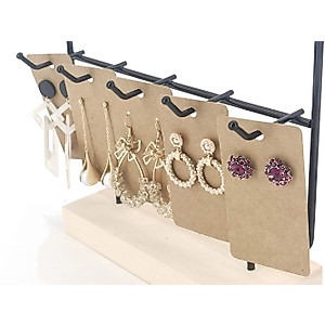 HUAPRINT Earring Card Holder,Earring Cards(Brown, 200 Pack)-Jewelry Display Card-Blank Kraft Paper Tag-Hanging Jewelry Cards for DIY Ear Studs, Earring Packaging