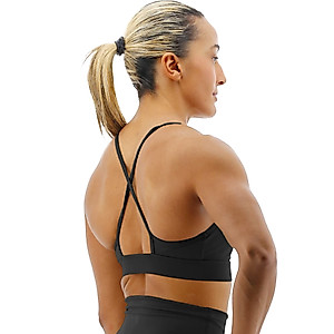 TYR Women's Standard High Neck Performance Sports Bra, Black, X-Large