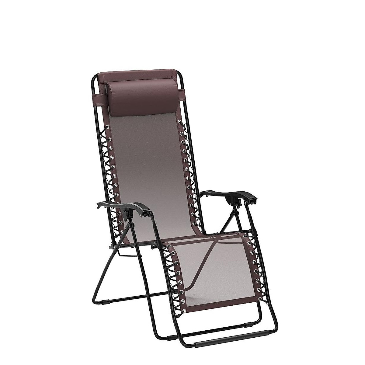 FDW Zero Gravity Chairs Set of 2 Lounge Patio Chairs Outdoor Yard Beach (Brown)