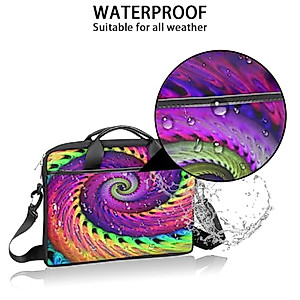 Tie Dye Spiral Laptop Computer Bag Waterproof Shoulder Messenger Bag 13-15 inch Durable Laptop Tote Bag with Shoulder Strap Handle Lightweight Crossbody Briefcase
