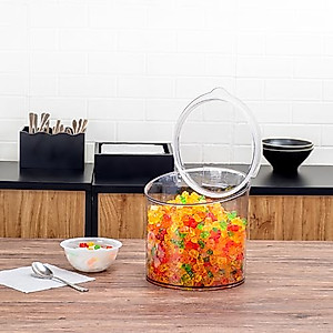 Restaurantware Met Lux 2.6 Gallon Food Storage Container, 1 Airtight Treat Box - With Scoop, Shatterproof, Clear Plastic Cereal Container With Hinged Lid, For Kitchen Or Pantry Organization