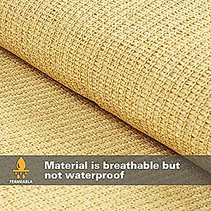 Cisvio 8'x10' Sand Rectangle Sun Shade Sail Canopy UV Block Awning Heavy Duty Commercial Shade Sail for Patio Grade Garden Backyard