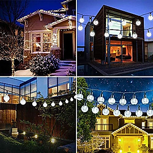 Ligarko Solar Outdoor Lights Waterproof Globe String Lights 50LED 8 Mode 7M/24Ft Indoor/Outdoor Solar String Lights for Garden Patio Yard Festival Party Wedding(Cold White)