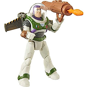Mattel Lightyear Toys Action Figure & Accessories, Mission Equipped Buzz Lightyear Figure & Projectiles, Blasting Action