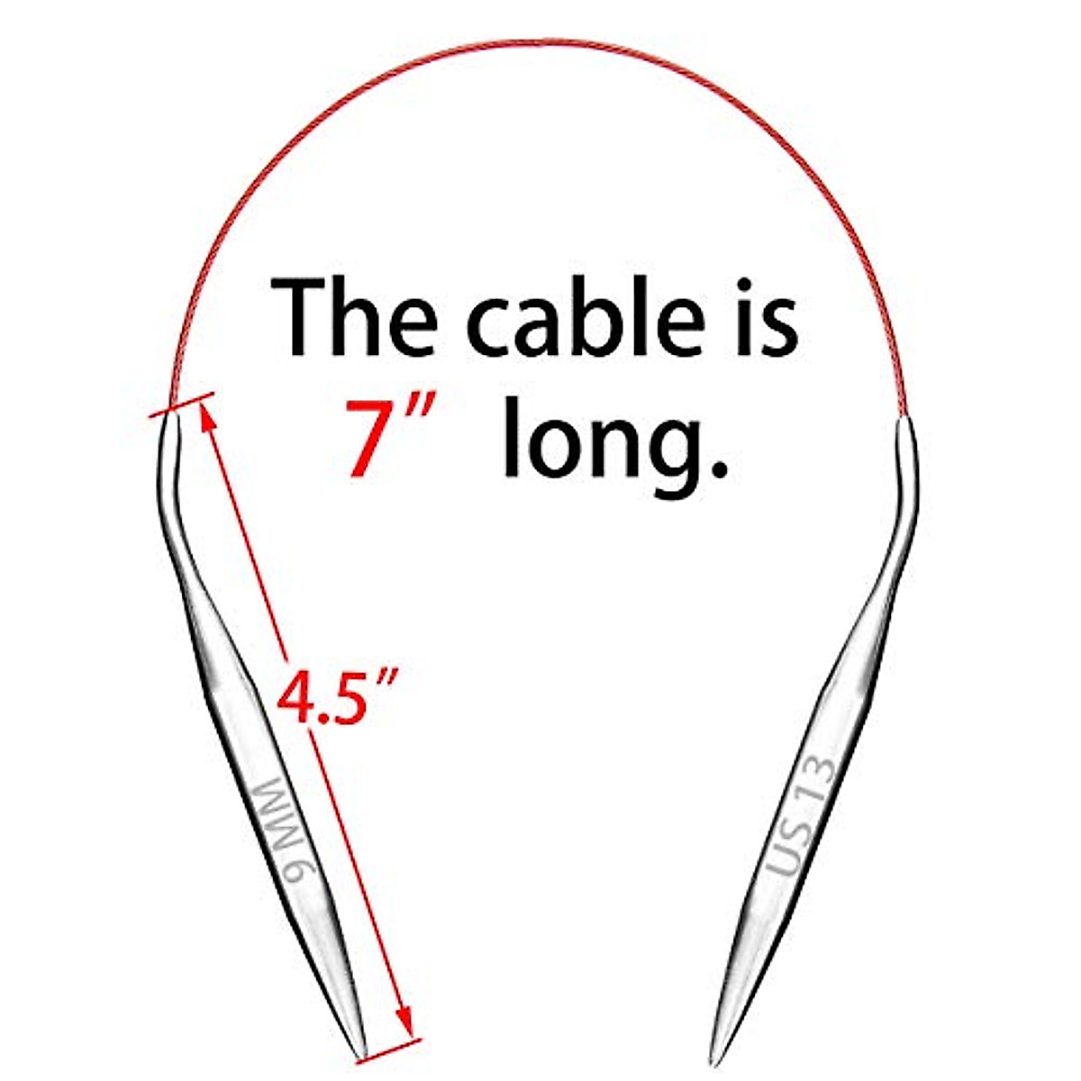 Circular Knitting Needles 16 Inch Set Round Metal Kit Size 13 10 8 6 2.5 0