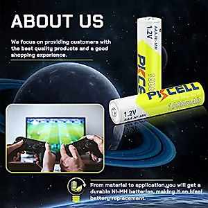 PKCELL Rechargeable AAA Batteries,NiMH 1000mAh 1.2V Rechargeable Battery-4Count