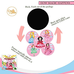 Potty Training Seat Magic Sticker Princess Toddler Potty Training Toilet Color Changing Sticker | 5 Pack Toilet Targets with Free Potty e Book | Use with/Without Potty Chart or Potty Training Watches