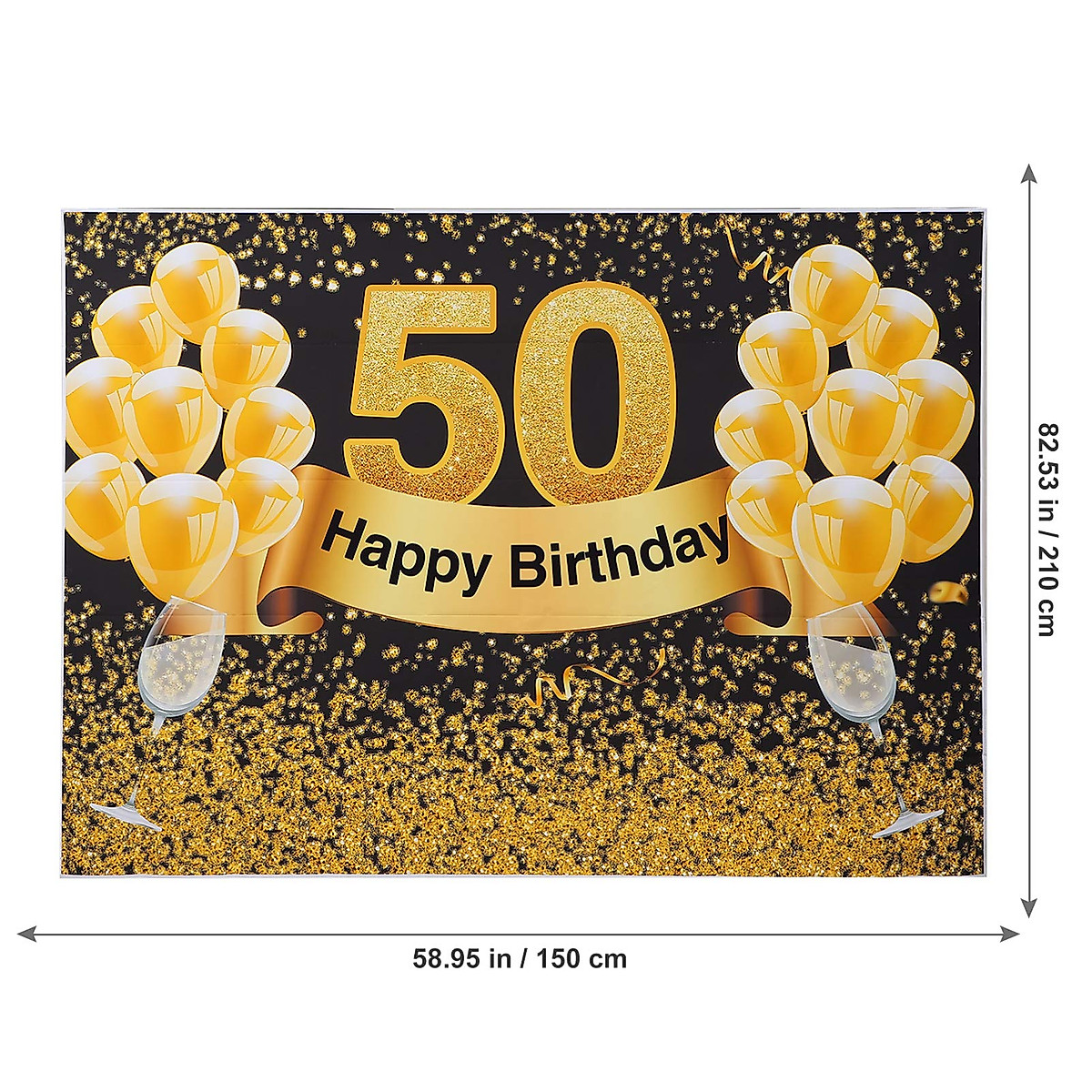 Amosfun 1pc 50 Years Old Background Cloth Merry Birthday Banner Decorative Birthday Backdrop Birthday Backdrop Cloth Happy Birthday Decor Happy Birthday Backdrop Decorative Items Vinyl