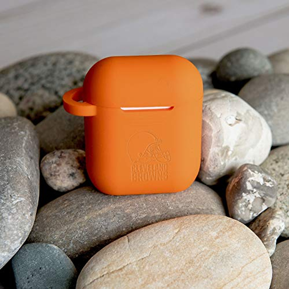 GAME TIME Cleveland Browns Engraved Silicone Case Cover Compatible with Apple AirPods Gen 1&2 (Orange)