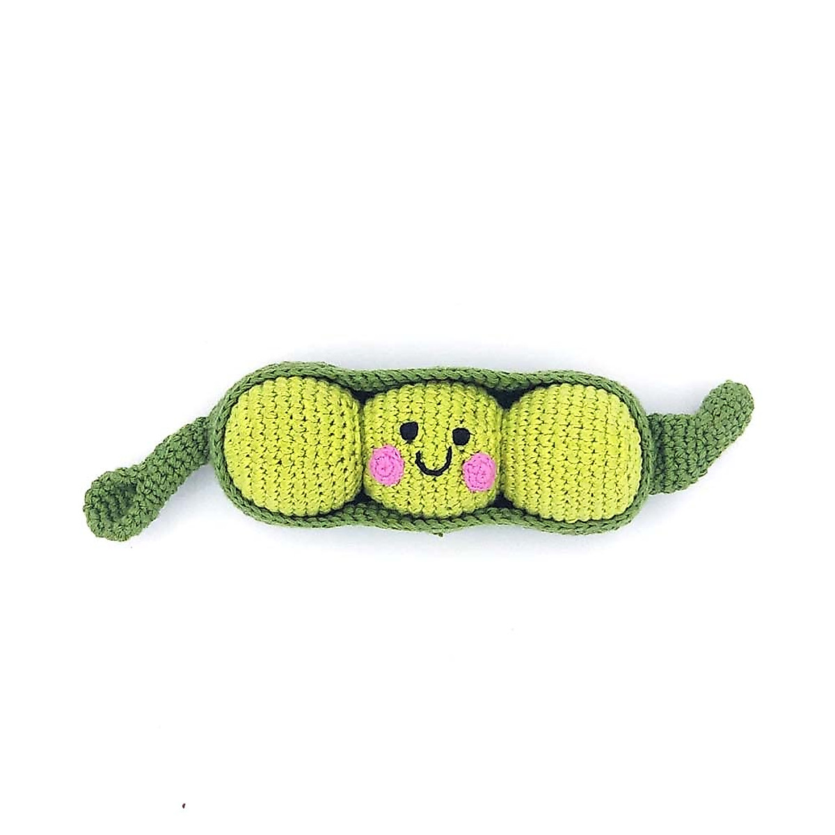 Pebble Fair Trade Handmade Crochet Cotton Friendly Peapod Rattle, 9-inch Length
