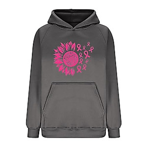 JDHUFEI Kitchen aid Mixer Stand Deals Oversized Hoodie for Women Casual Breast Cancer Sweatshirts Loose Fit Long Sleeve Tops Fall Fashion Pullover Blouse