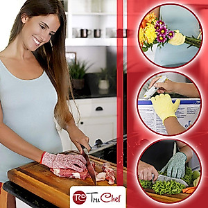 TruChef Cut Resistant Gloves - 3 Pack, Food Grade, Fits both hands, Level 5 Protection, Medium