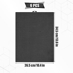 6pcs Plastic Mesh Canvas Sheets, 10 CT Plastic Eye Mesh Sheets for Embroidery Making Divider, Cross Stitch Acrylic Aida Mesh Screen for Yarn Crafts Knit DIY Crochet Projects (13x10inch, Black)