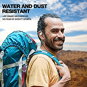 VUKU Bone Conduction Headphones, Open Ear Headphones Touch Control Sports Headset with Built-in Mic, Wireless Bone Conduction Earbuds for Workout Running Cycling Hiking Climbing