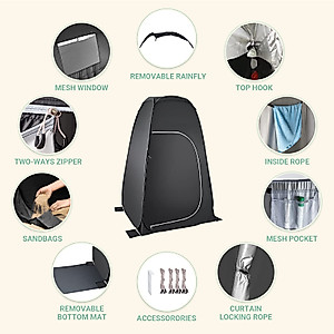 KingCamp Oversize Outdoor Shower Tents for Camping Dressing Room Portable Shelter Changing Room Shower Privacy Shelter Single/Double Shower Tent