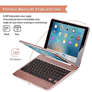 LAVO-TECH Wireless Bluetooth Keyboard Case for iPad 5th-6th Gen, Air 1-2, iPad Pro 9.7 - Slim Full Protection Cover