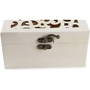 Unfinished Wood Box with Hinged Locking Lids, Wooden Jewelry Box (3 Pack)