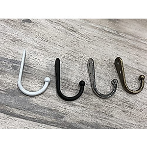 HONJIE 10 Pieces Small Hooks Wall Mounted Coat Hooks,Zinc Alloy Antique Single Hook for Hanging Mug Cup, Bag, Robe, Towels, Keys,White