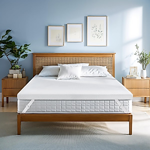 Subrtex Mattress Topper, Gel-Infused Memory Foam Mattress Topper, High Density Cooling Bed Topper Pad with Breathable Removable Fitted Cover CertiPUR-US Certified (2 Inch, King)