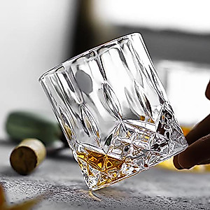 Triplorare Whiskey glasses set of 6, 11 OZ, Old-Fashioned Whiskey glasses, Rum glasses, Bar whiskey glasses, Glasses for Scotch (Rock glasses set of 6)