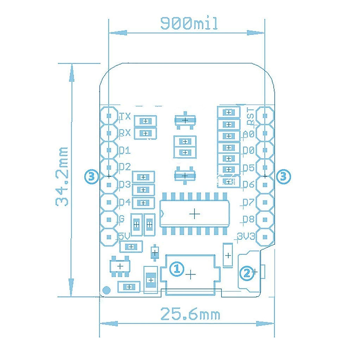 Ultrasir ESP8266 ESP-12 ESP-12F NodeMcu Mini D1 Module Lua 4M Bytes WLAN WiFi Internet Development Board Base on ESP8266 ESP-12F for Arduino,Compatible with WeMos D1 Mini (1pcs)…