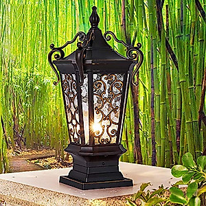 Lights Outdoor European Outdoor Waterproof Anti-Rust Column Lanterns E27 Aluminum Villa Exterior Pillar Post Lights Outside Stairs Patio Streetlights Door Light Stadium
