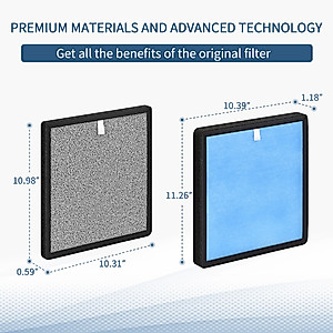 HJ-H23 Replacement Filter Compatible with Hejiko Air Puri-Fier Replacement Filters HJ-H23, H23 Replacement Filter H13 True HEPA with Adsorption Filter, Carbon with Cold Catalyst Filter, 2-Set