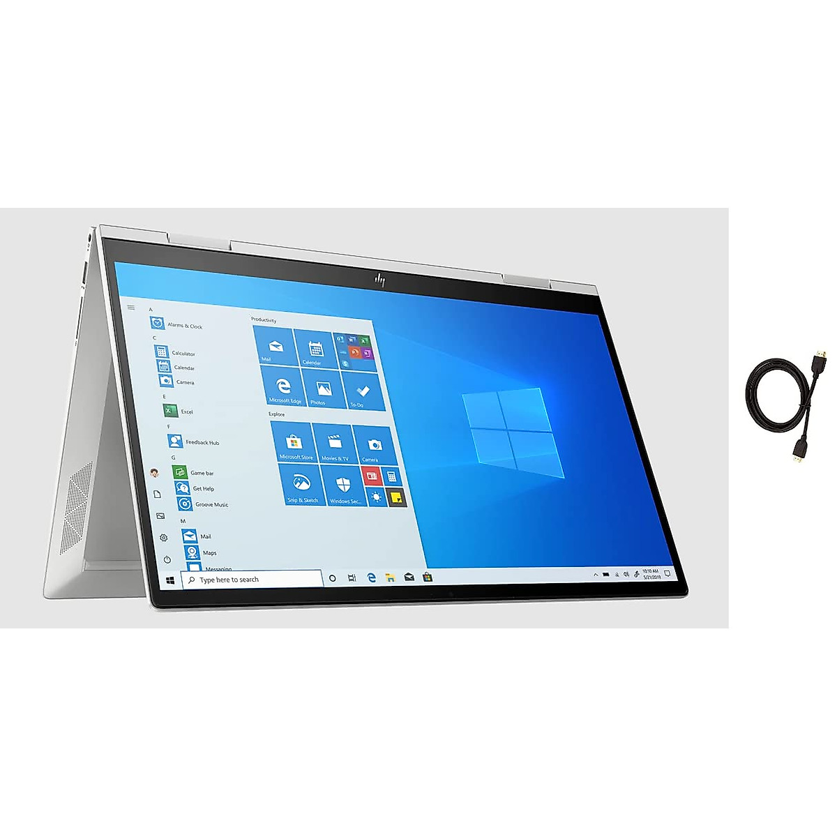 HP Newest Envy x360 15.6" FHD IPS Touchscreen Premium 2-in-1 Business Laptop, 11th Gen Intel Quad-Core i5-1135G7 Upto 4.2GHz, 16GB RAM, 512GB PCIe SSD, Backlit Keyboard, Windows 10 Pro + HDMI Cable