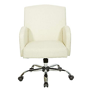 OSP Home Furnishings Joliet Office Chair in Linen Fabric with Chrome Base