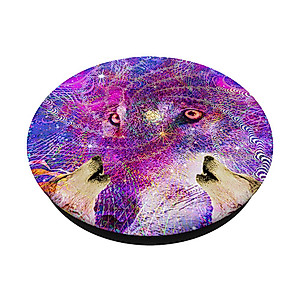 EDM Trippy Wolf Rave - Space Wolves PopSockets Swappable PopGrip