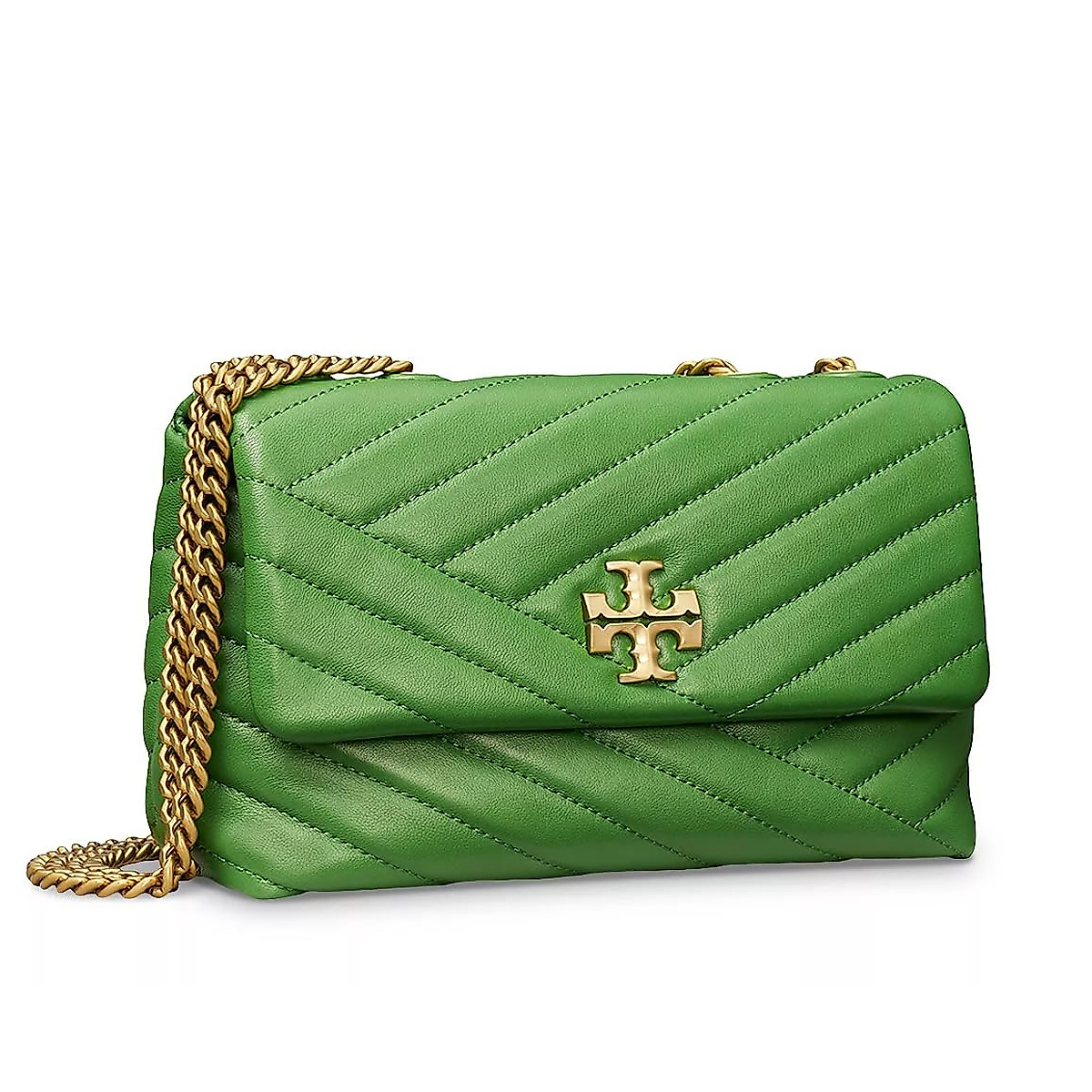 Tory Burch Women's Kira Chevron Small Convertible Shoulder Bag, Dusty Almond, Tan, One Size