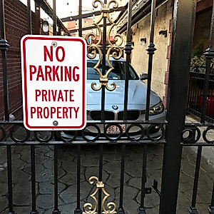 SmartSign - K-1667-EG-12x18-D2 "No Parking - Private Property" Sign | 12" x 18" 3M Engineer Grade Reflective Aluminum