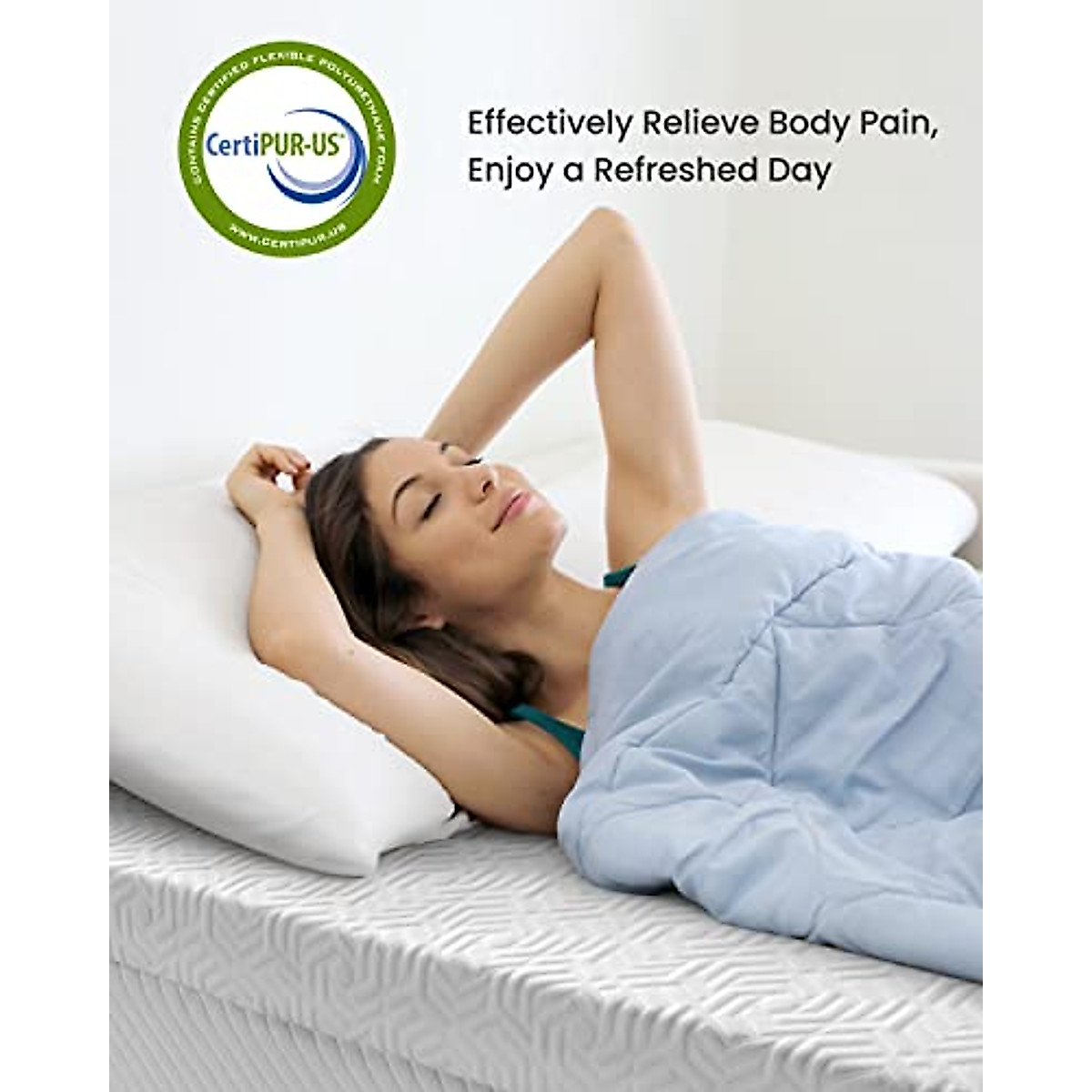 UniPon 4 Inch Gel Memory Foam Mattress Topper Queen, Medium Firm Mattress Topper, High Density Foam Bed Topper for Pressure Relief, Removable & Washable Cover, CertiPUR-US Certified