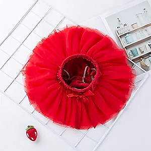 Baby Girls Tutu Skirt, Infant Tulle Tutus, Newborn Soft Skirts for Toddlers Red