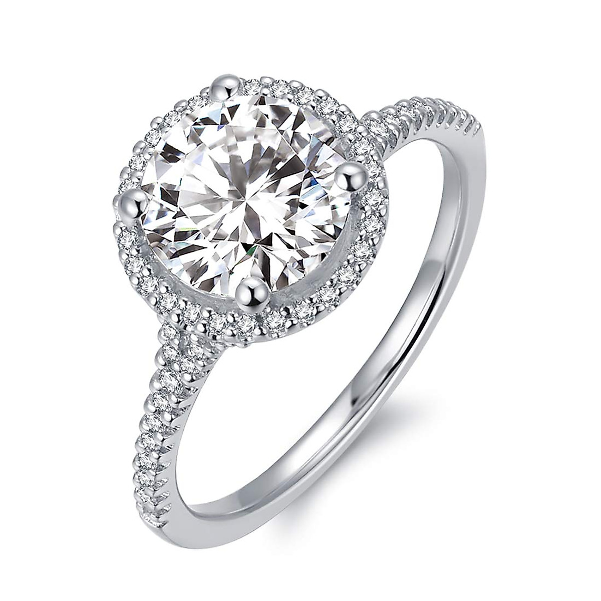 HAFEEZ CENTER 2ct True D Color VVS Moissanite Ring Moissanite Engagement Rings for Women (10 Moissanite)