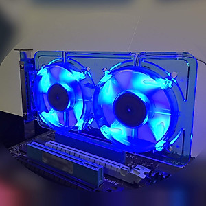 Vantec SP-FC70-BL Spectrum System Fan Card with Dual Adjustable 70mm UV LED Fans (Blue), 195x92x20mm