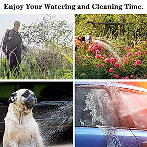 Garden Hose Nozzle Spray Nozzle,10 Hose Metal Duty Watering Patterns Thumb Control On Off Valve, High Pressure Nozzle Sprayer for Watering Plants, Car Wash,Cleaning,Showering Pets Blue