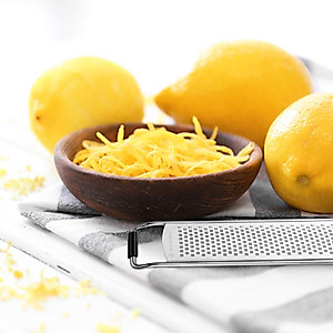 Upgraded Cheese Grater Lemon Zester Tool for Kitchen, Aisoso Premium Stainless Steel Blade Apply to Parmesan Cheese, Ginger, Garlic, Nutmeg, Citrus, Coconut, Chocolate