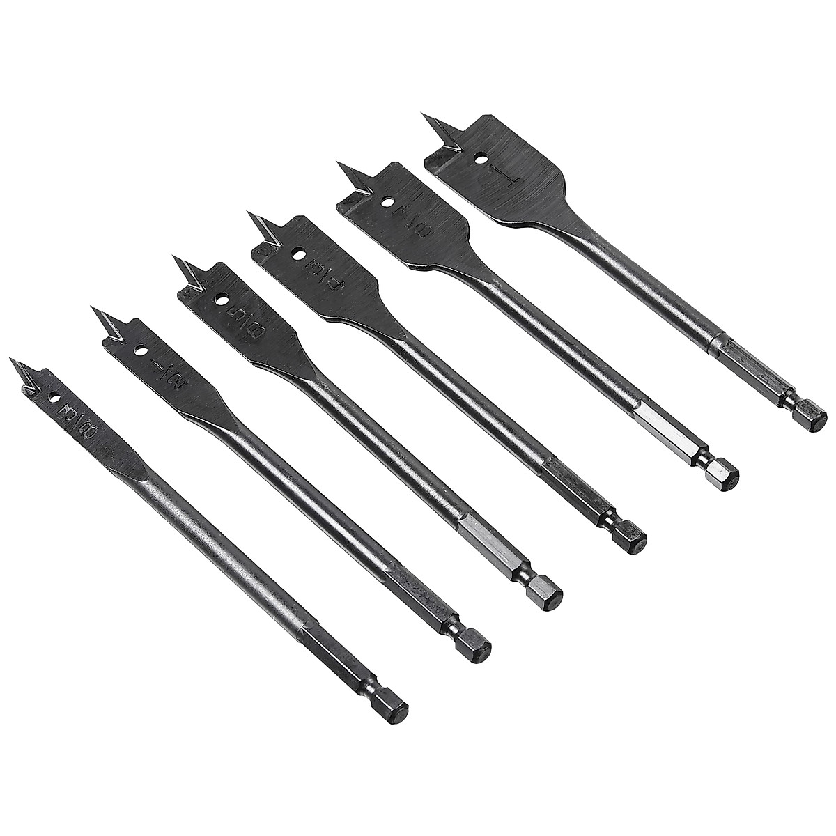 Amazon Brand - Denali 6-Piece Spade Bit Set, 3/8-Inch to 1-Inch