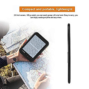 6'' Portable E-Paper with 800x600 Resolution+Audio Player, E-Reader E-Book Reader with Electronic Ink Screen Available in 29 Languages with A Pair of Headphone and Leather Case, 16/8/4GB(Black 8G)