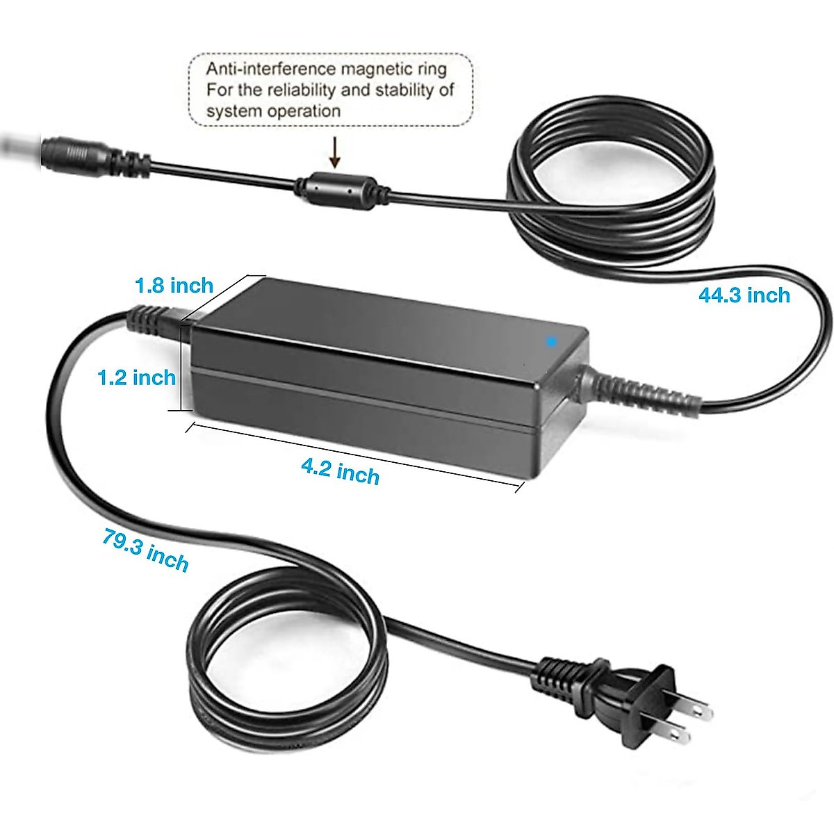 Kircuit AC DC Adapter Compatible with MSI Optix G32C4 CDA6 31.5" G32C4W 32 inch Curved 1920x1080 HDMI DP 165Hz 1ms FreeSync LCD Gaming Monitor OPTIXG32C4 OptixG32C4W Power Supply Cord Cable Charger
