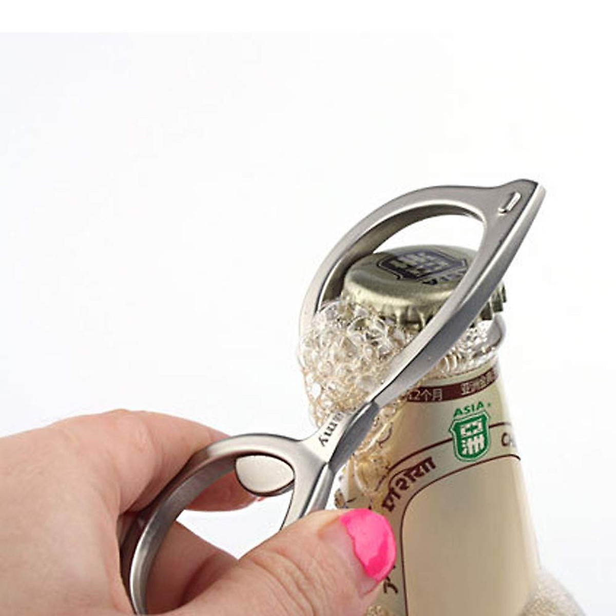 Booluee 2 Pcs Glasses Shaped Metal Bottle Opener with Keychain Keyring Beer Bottle Cap Opener Unique Creative Gift