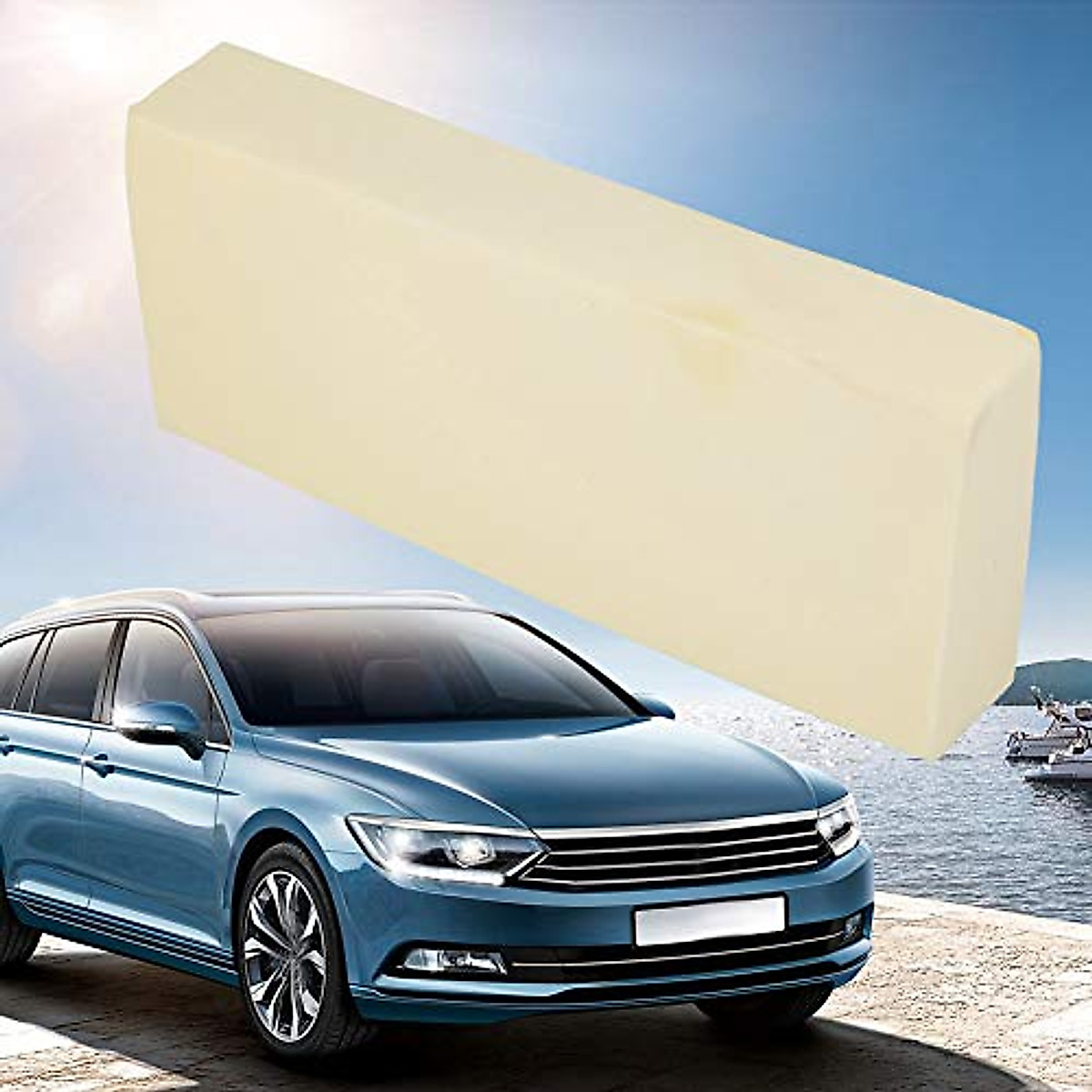 3Pcs Car Washing Sponge, Car Multifunctional PVA Super Absorbent Cleaning Sponge Block Washing Tools (Yellow)