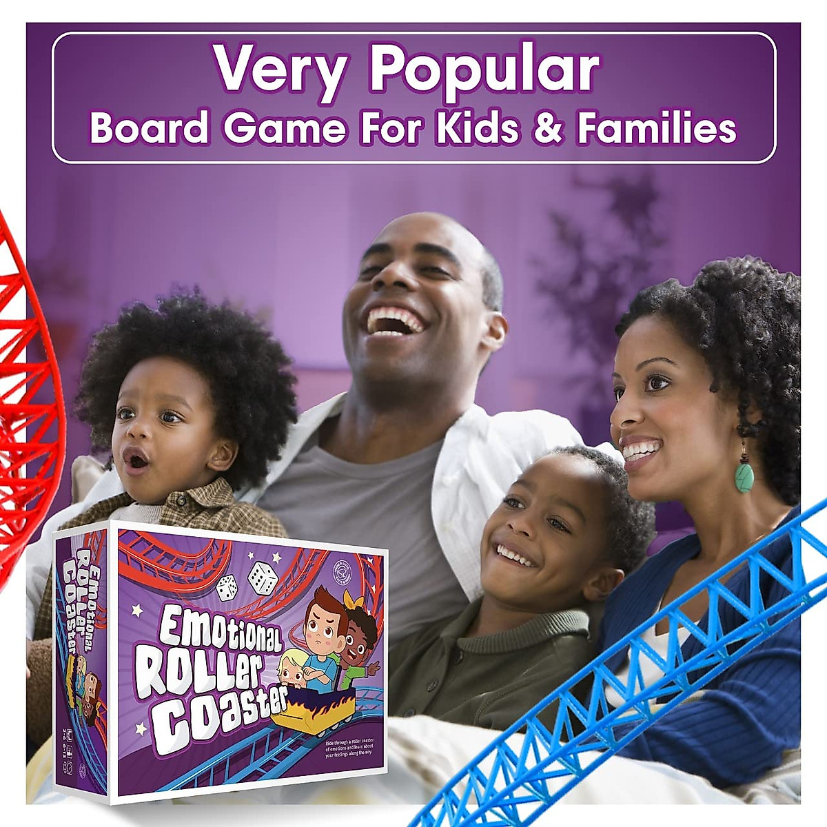 Emotional Rollercoaster | Anger Management Board Game For Kids & Families | Therapy Learning Resources | Anger Control Card Game | Emotion Board Games Games For Kids ages 4-8 -12 | Social Emotional