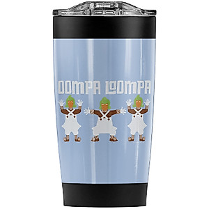 Willy Wonka & the Chocolate Factory Oompa Loompas Stainless Steel Tumbler 20 oz Coffee Travel Mug/Cup, Vacuum Insulated Double Wall with Leakproof Sliding Lid | Great for Hot Drinks and Cold Beverages