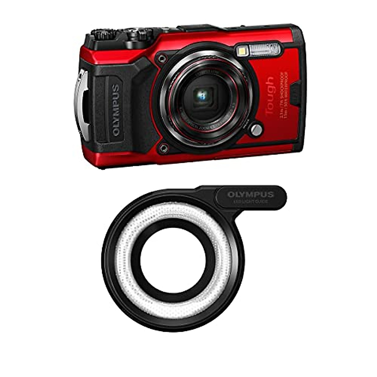 Olympus Tough TG-6 Digital Camera, Red LG-1 LED Light Guide