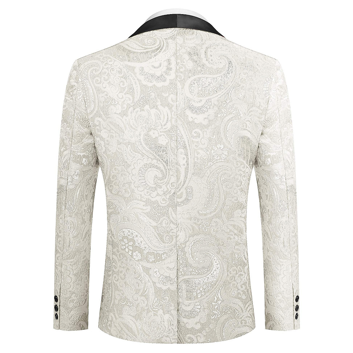 COOFANDY Men's Tuxedo Jacket Wedding Blazer One Button Dress Suit for Dinner,Prom,Party White