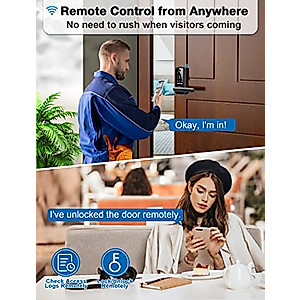 Wi-Fi Smart Lock, Fingerprint Keyless Entry Door Lock with Handle, Smart Lock for Front Door Anti-Peeping, Electronic Digital Keypad Door Lock Works with Alexa, Remotely Control (G2 Gateway Included)