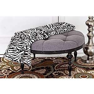 Home Must Haves Zebra Animal Print Safari Bed Blanket Bedding Throw Fleece Super Soft Warm Cozy Plush, Queen Size, Black And White